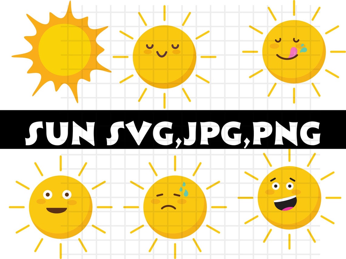 Sun SVG Sun Cut File Sun Clipart Sunshine Svg Summer Svg - Etsy