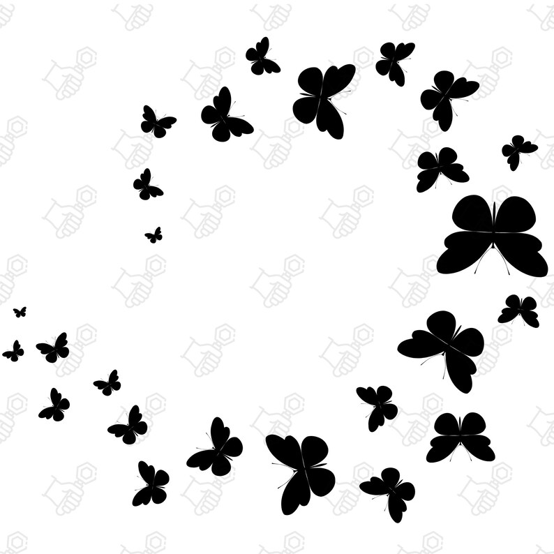 Flying Butterflies Svg Bundle Butterfly Silhouette Design Layout
