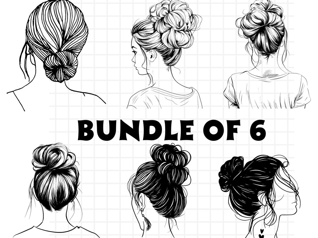 Hairstyles SVG Black Silhouettes Digital Clipart Files Eps - Etsy