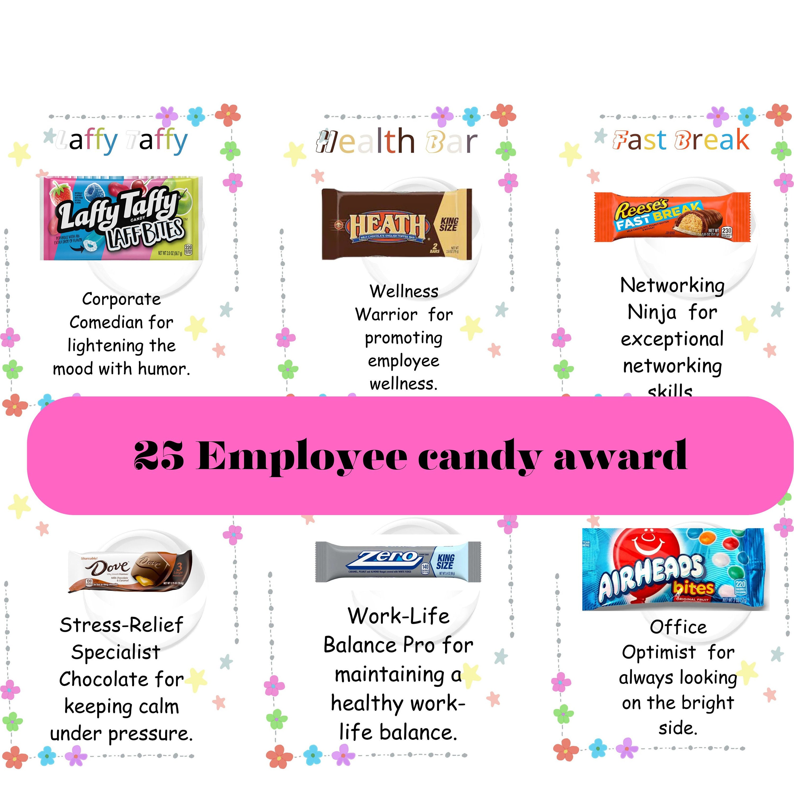 25 Employee Candy Bar Awards Employee Candy Bar Certificates Co Worker ...