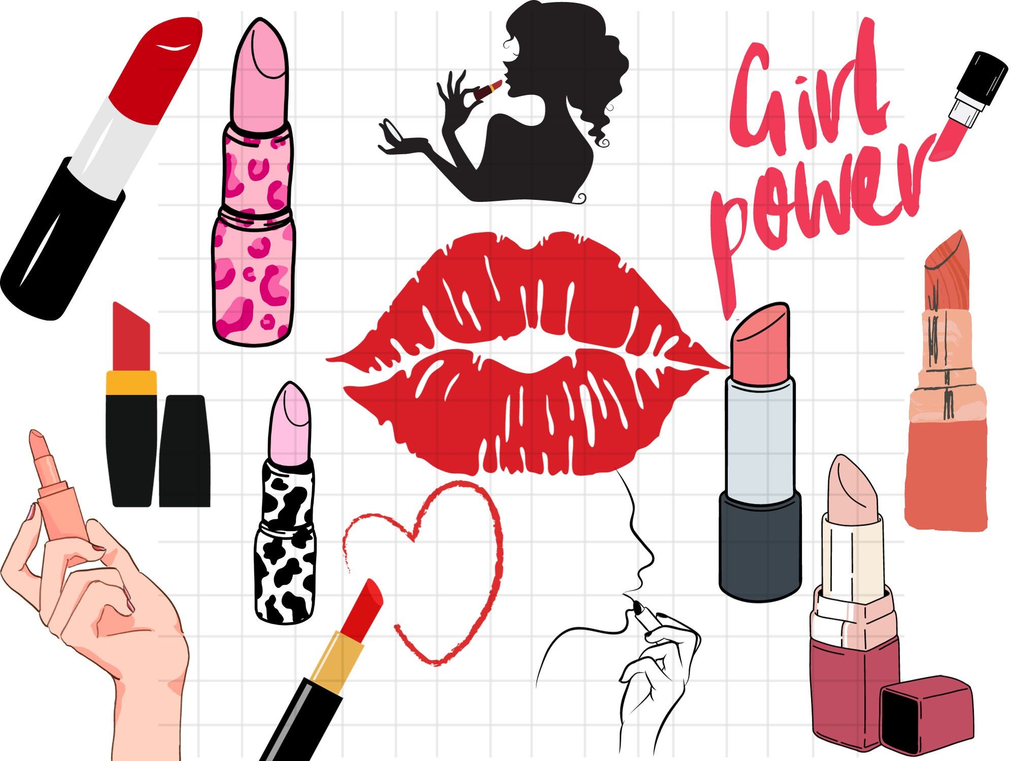 Makeup Svg Bundle Makeup Clipart Eyelashes Svg Lips Svg Eyeshadow Svg ...