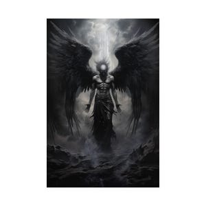 Eternal Contrasts Dark Angel Poster Gothic Fantasy Wall Art Black Wings ...