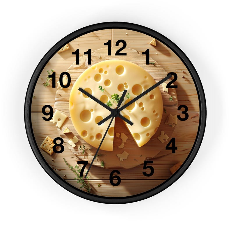 Cheese Themed Wooden Wall Clock: Playful Kitchen Decor - Etsy