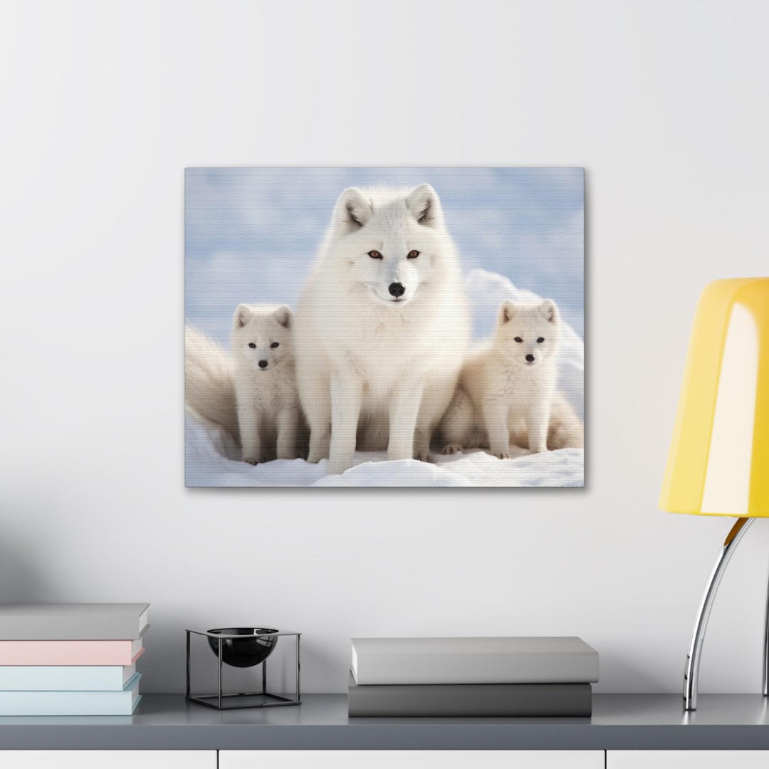 Northern Bonds Arctic Fox Canvas Winter Wildlife Wall Art Cozy Nordic ...