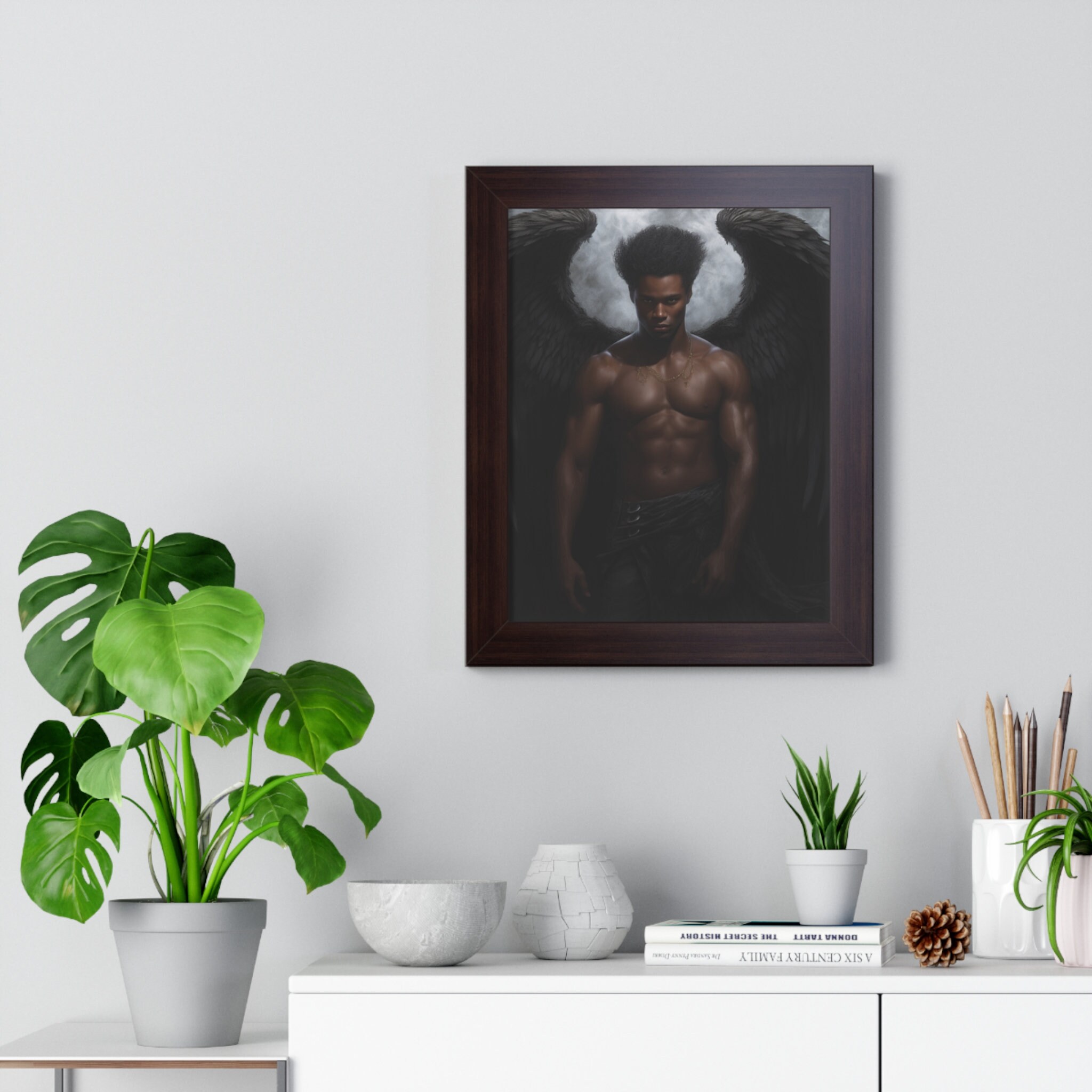 Profound Art, Angel Wall Art, Dark Angel, Black Angel Art, Original ...