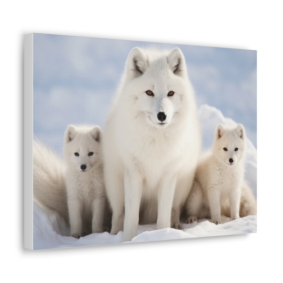 Arctic Fox Wall Art, Arctic Fox Poster, Fox Poster, Fox Cubs Poster ...