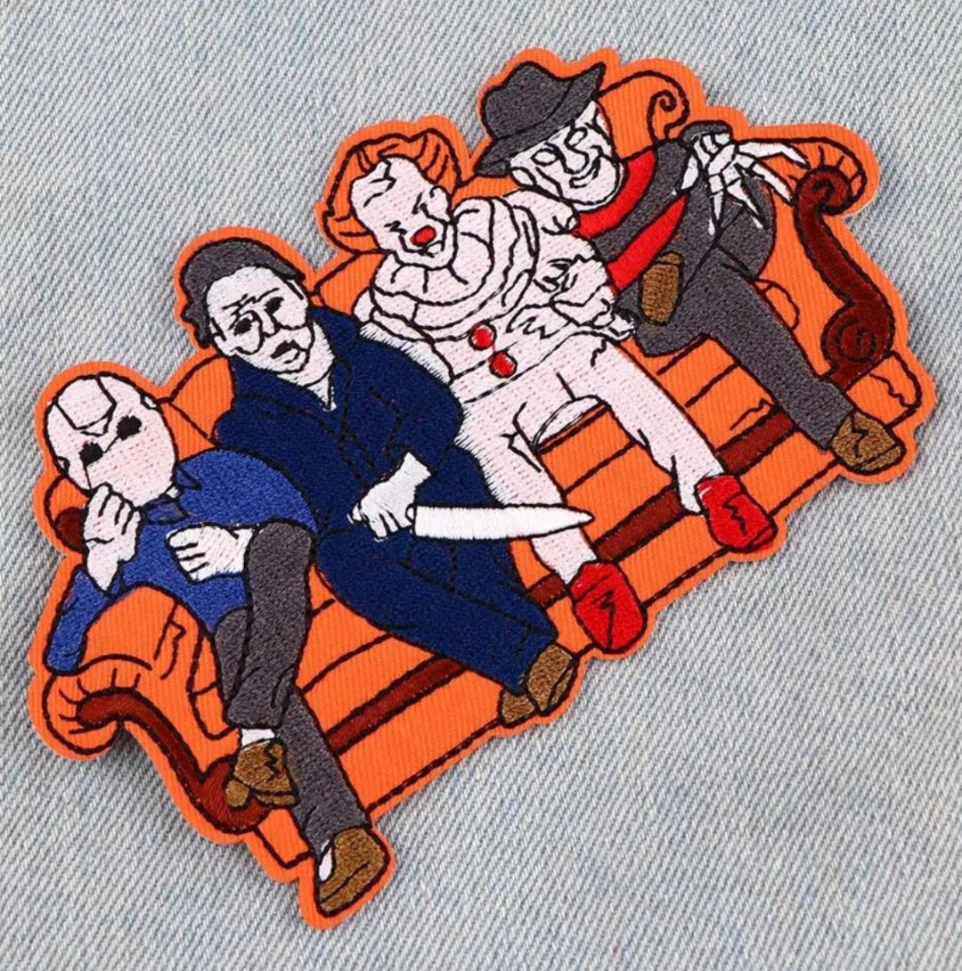 Halloween Horror Icons Iron-on Patch – Spooky Embroidered Sew-on Patch ...