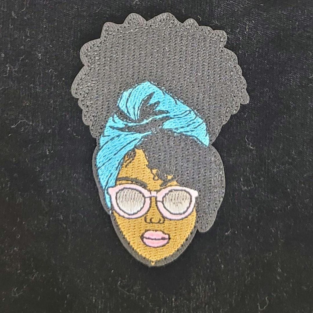 Afro Chic Embroidered Patch - Etsy