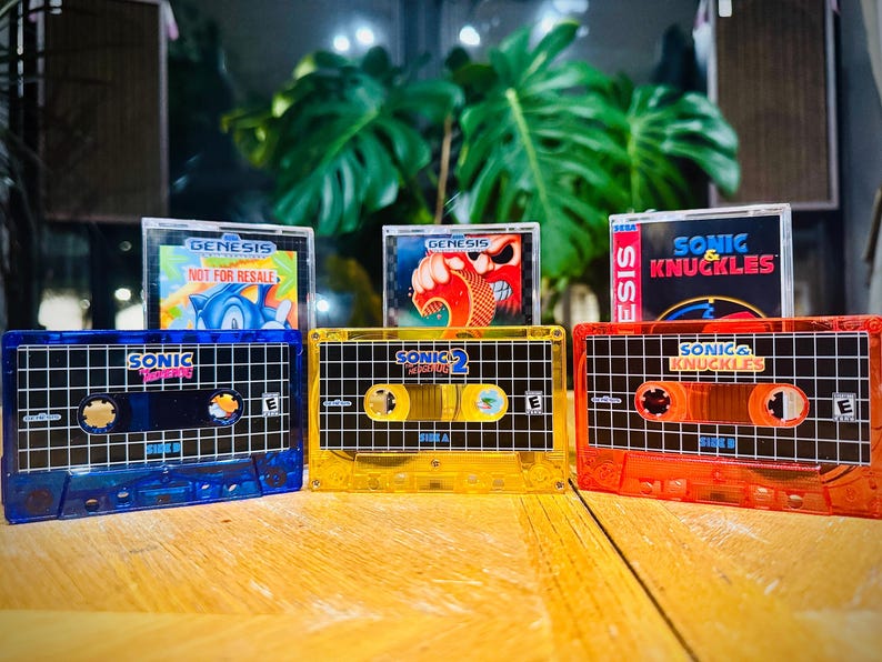 Sonic 1, Sonic 2, and Sonic & Knuckles Sega Soundtrack Cassette Tapes ...