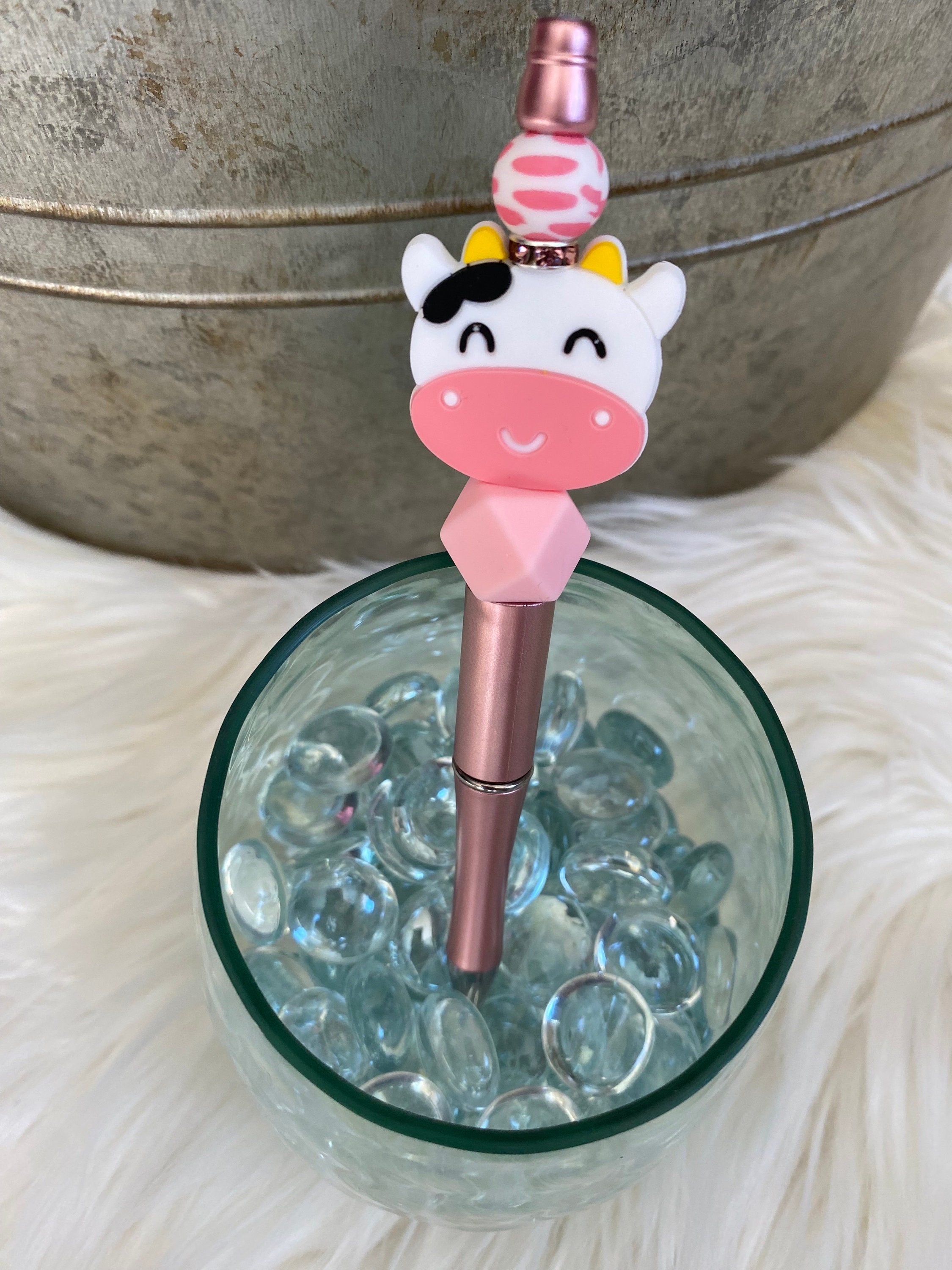 Cow Pen Cute Cow Beaded Pen Farm Back to School, Office Accessories - Etsy