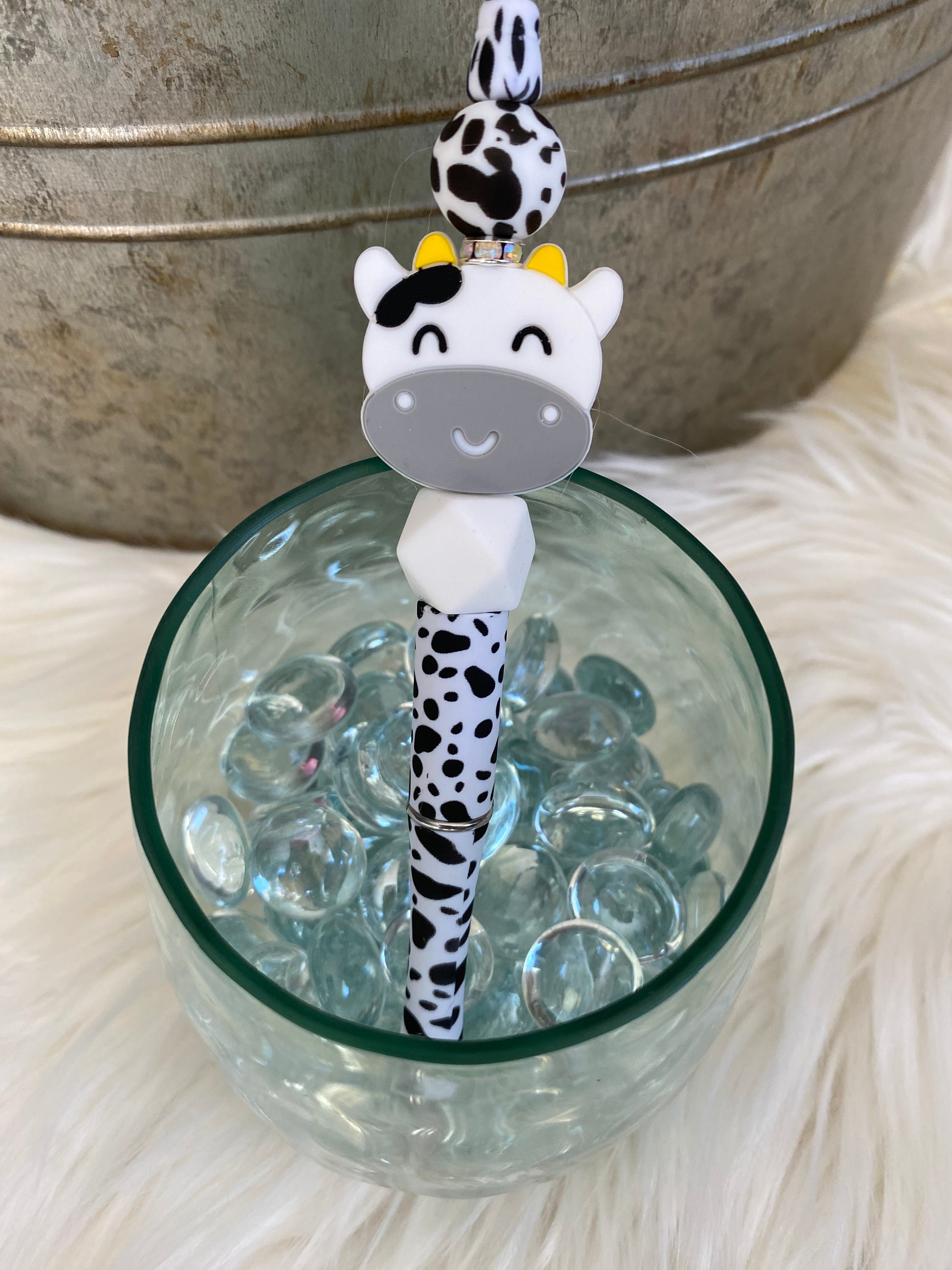 Cow Pen Cute Cow Beaded Pen Farm Back to School, Office Accessories - Etsy