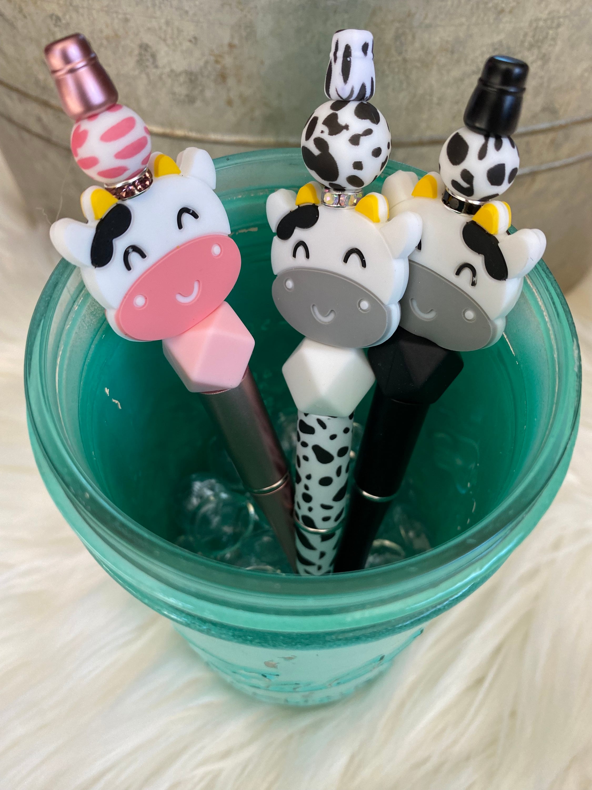 Cow Pen Cute Cow Beaded Pen Farm Back to School, Office Accessories - Etsy