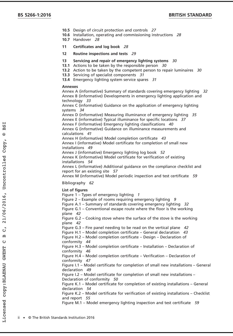 Emergency Lighting – Part 1: Code of Practice for the Emergency ...