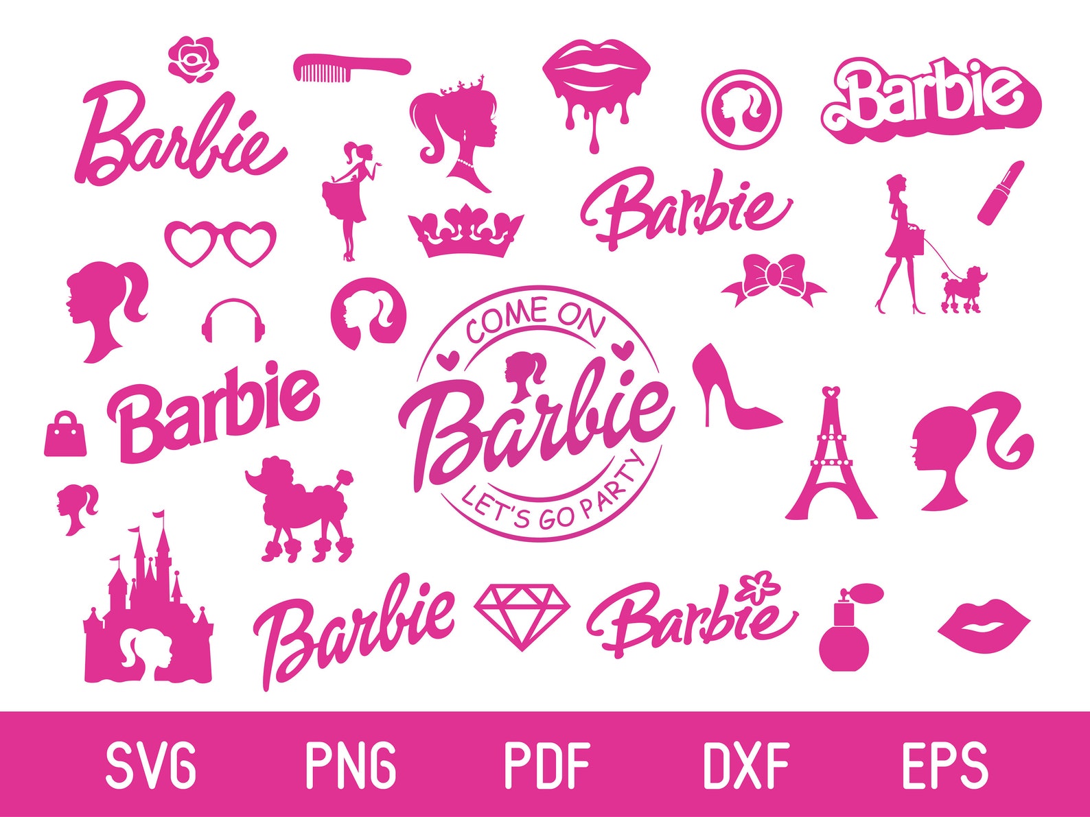Barb Svg Bundle, SVG, Princess Silhouette, Pink Doll Svg, Girl Svg ...
