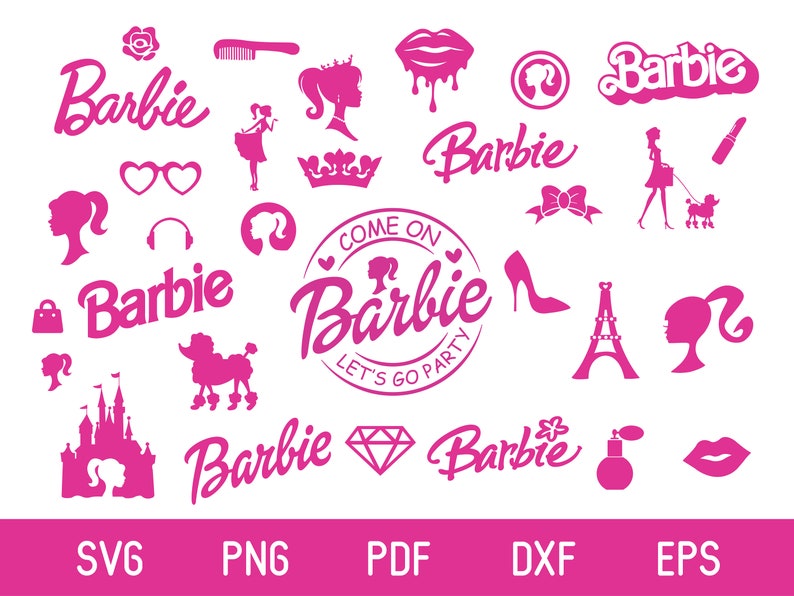 Barb Svg Bundle Svg Princess Silhouette Pink Doll Svg Girl Svg