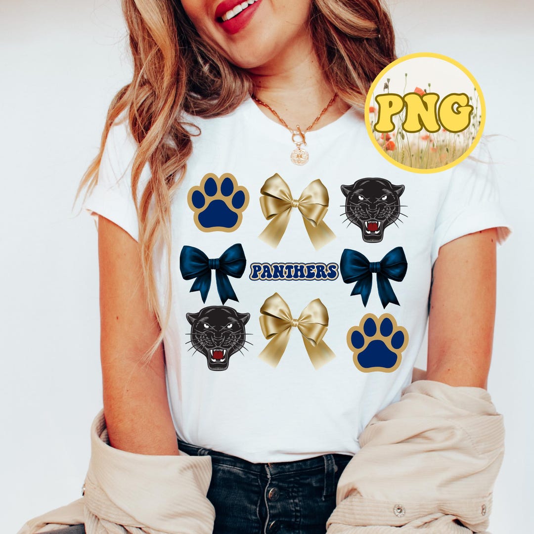 Navy PANTHERS Png, Custom Panthers Png, Coquette Png, Coquette Bows Png ...