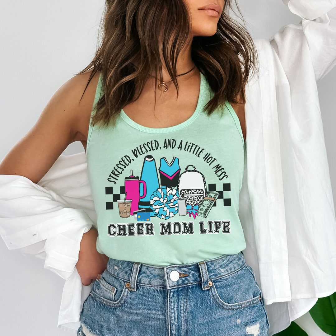 Cheer Mom Tank Top, Custom Cheer Mom Shirt, Cheerleading Gift for Mom ...