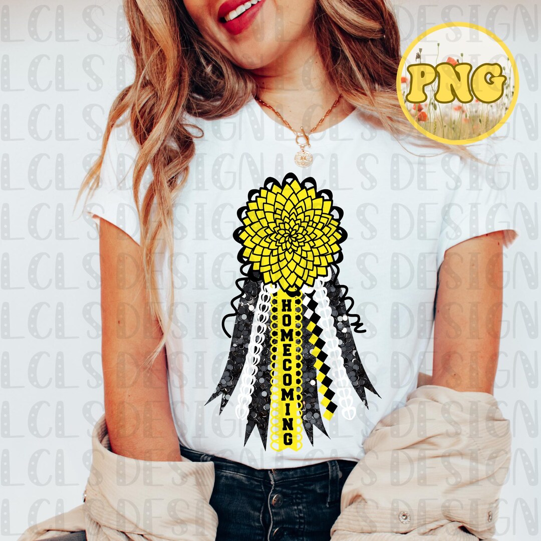 Yellow Homecoming Png, Mum Ribbon Coquette Png, Homecoming Mum Png ...