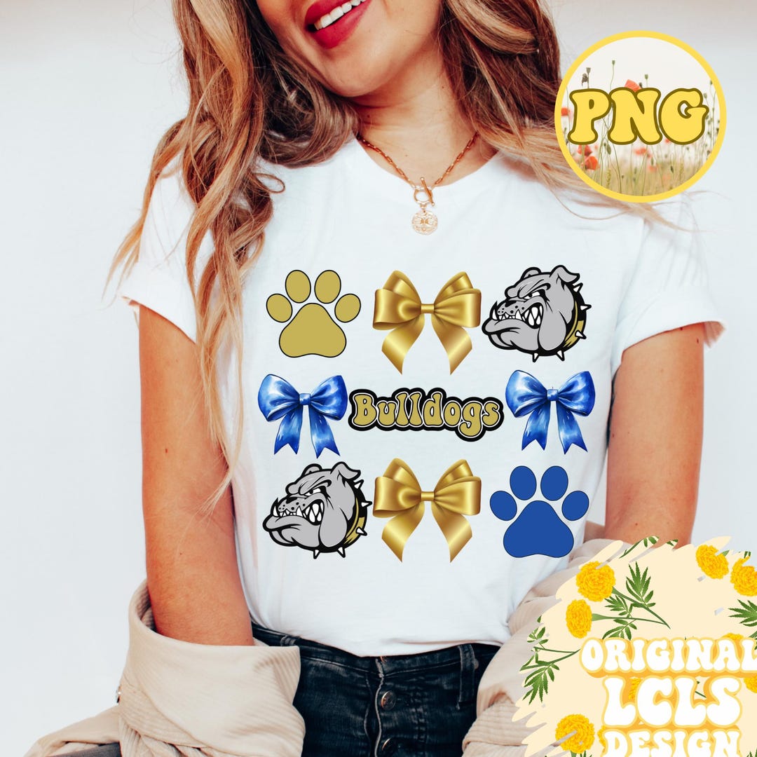 Custom Blue Gold Dogs Png Custom Football Mom Png Bulldog Sublimation ...