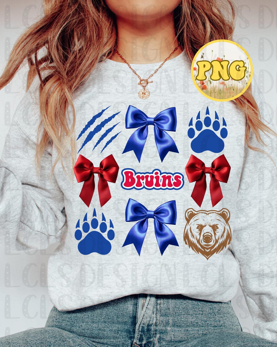 Royal Blue Bruins Png, Custom Bruins , Coquette Png, Coquette Bows Png ...