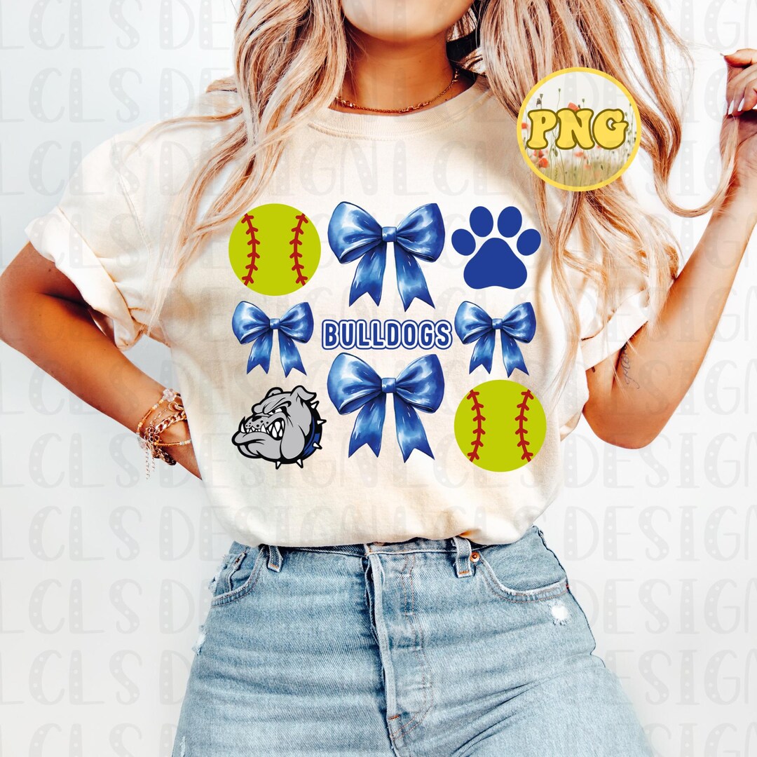 Custom Blue Dogs Png Custom Softball Mom Png Bulldog Sublimation for ...