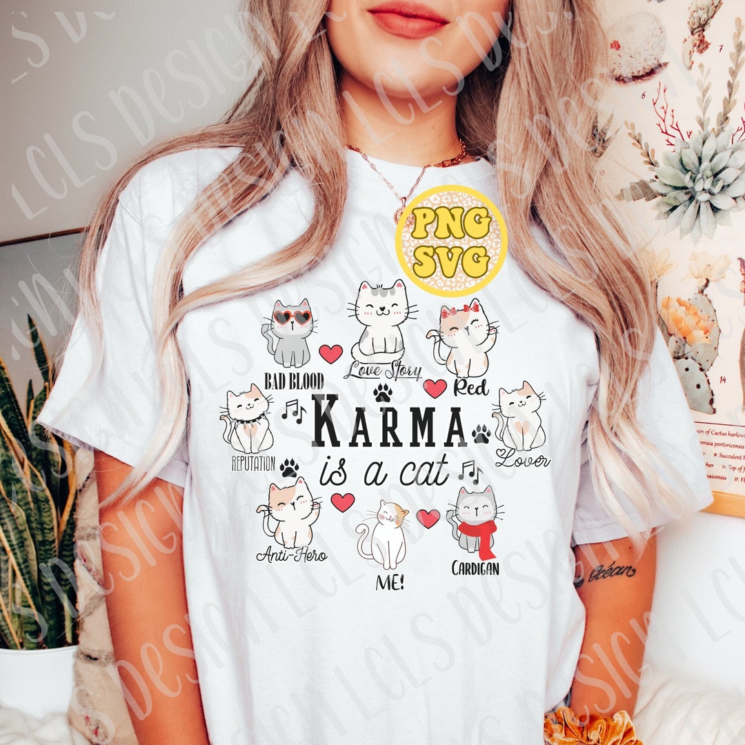Karma is a Cat Svg, Karma is a Cat Png, Karma Digital, Midnight Png ...