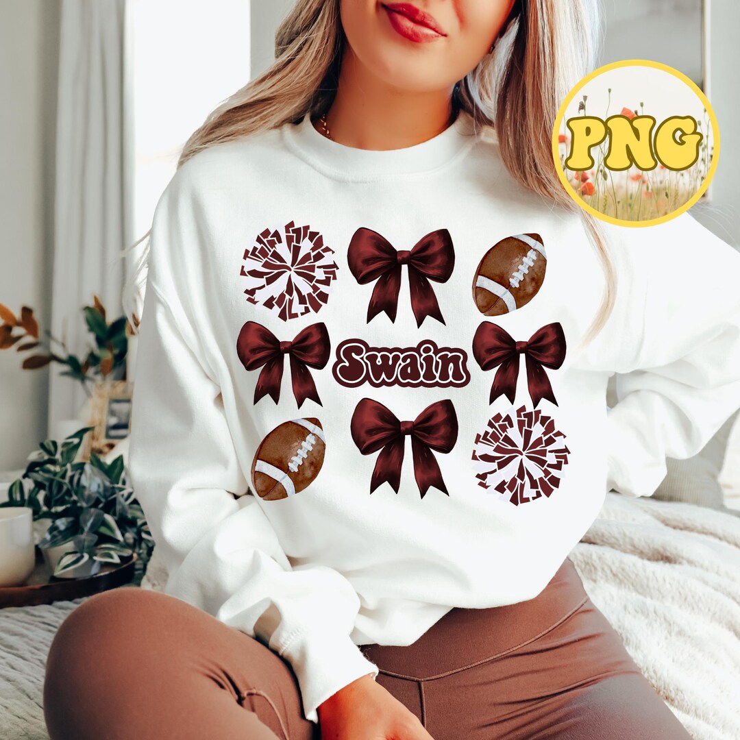Cheer and Football Swain Png, Custom Team Png, Coquette Png, Coquette ...