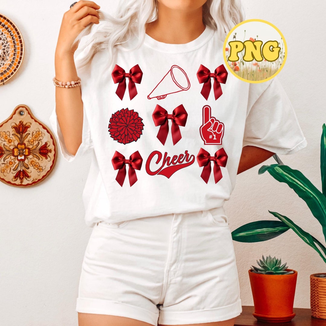 Red Cheer Coquette Png, Cheerleading Png, Cheerleader Png, Cheer Bows ...