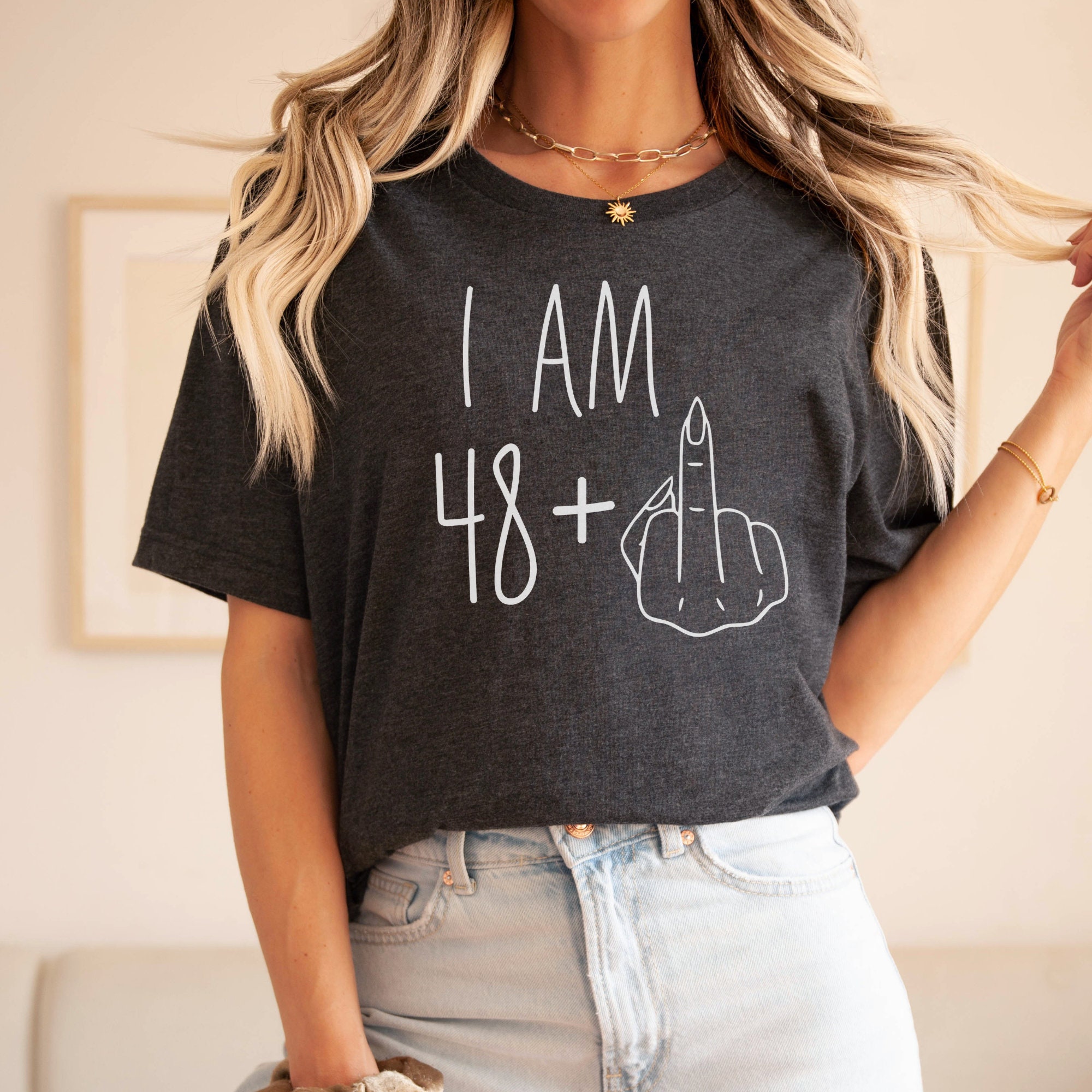 Camisa de cumpleaños 49, 481, camisa de fiesta de cumpleaños 49, cuello redondo de cumpleaños 49 ...