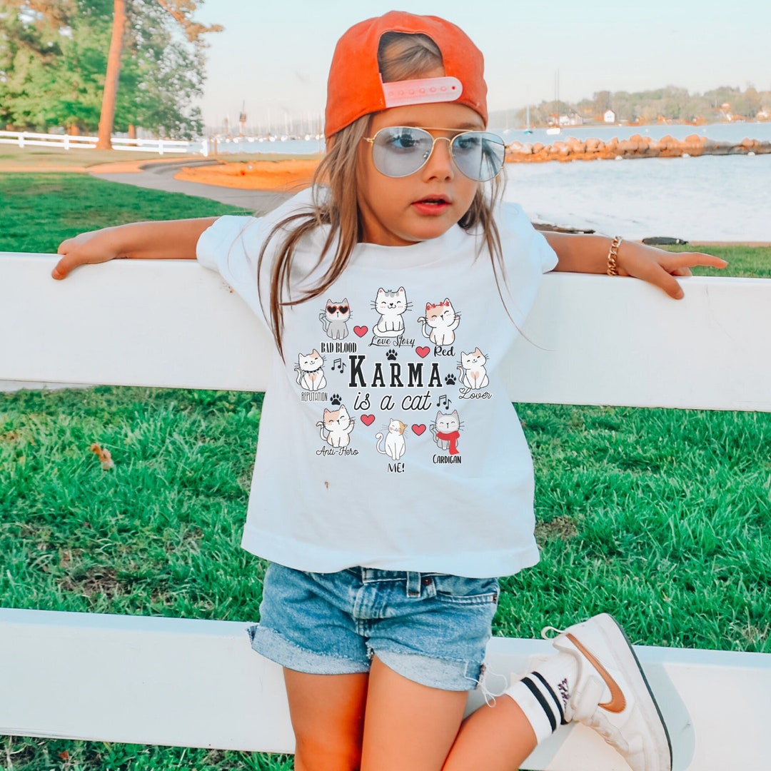 Karma is a Cat Shirt, Kids Swifty Shirt, Youth Karma is a Cat, the Cat ...