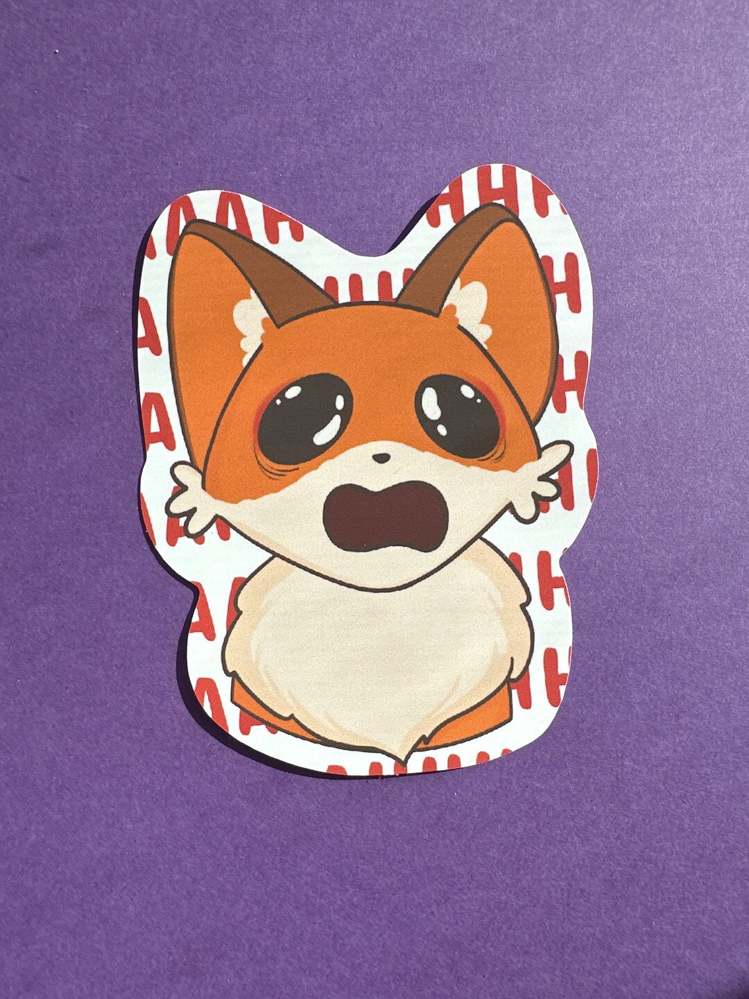 Screaming Fox Matte Sticker - Etsy