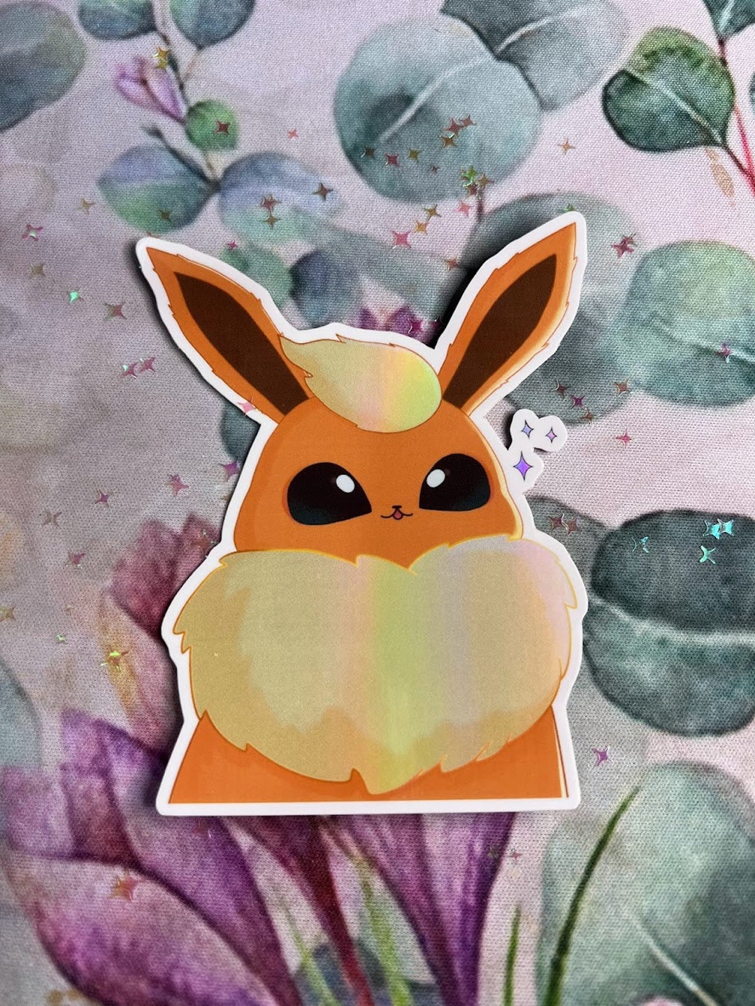 Cute Kawaii Pokemon Flareon Blep Sticker Holographic - Etsy