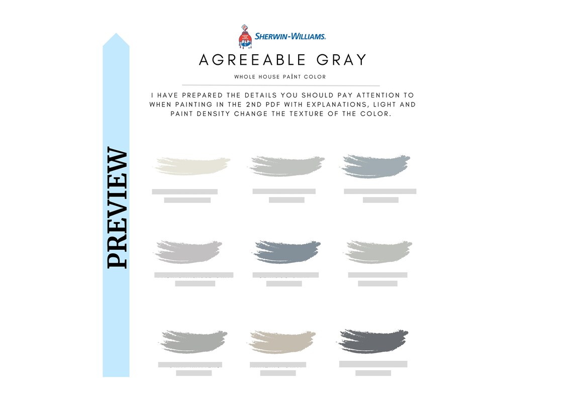 Agreeable Gray Color Palette Sherwin Williams Gray Kitchen - Etsy