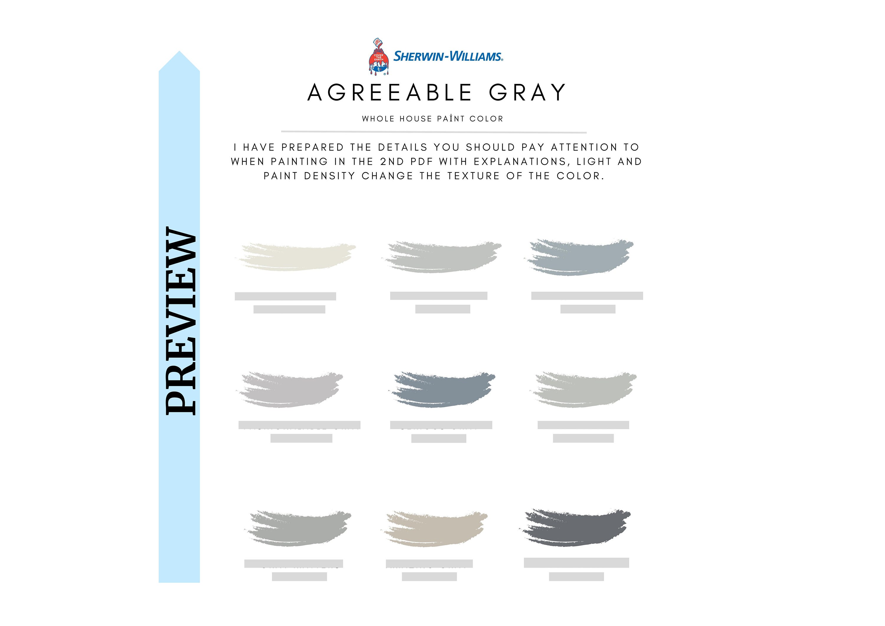 Agreeable Gray Color Palette Sherwin Williams Gray Kitchen - Etsy Canada