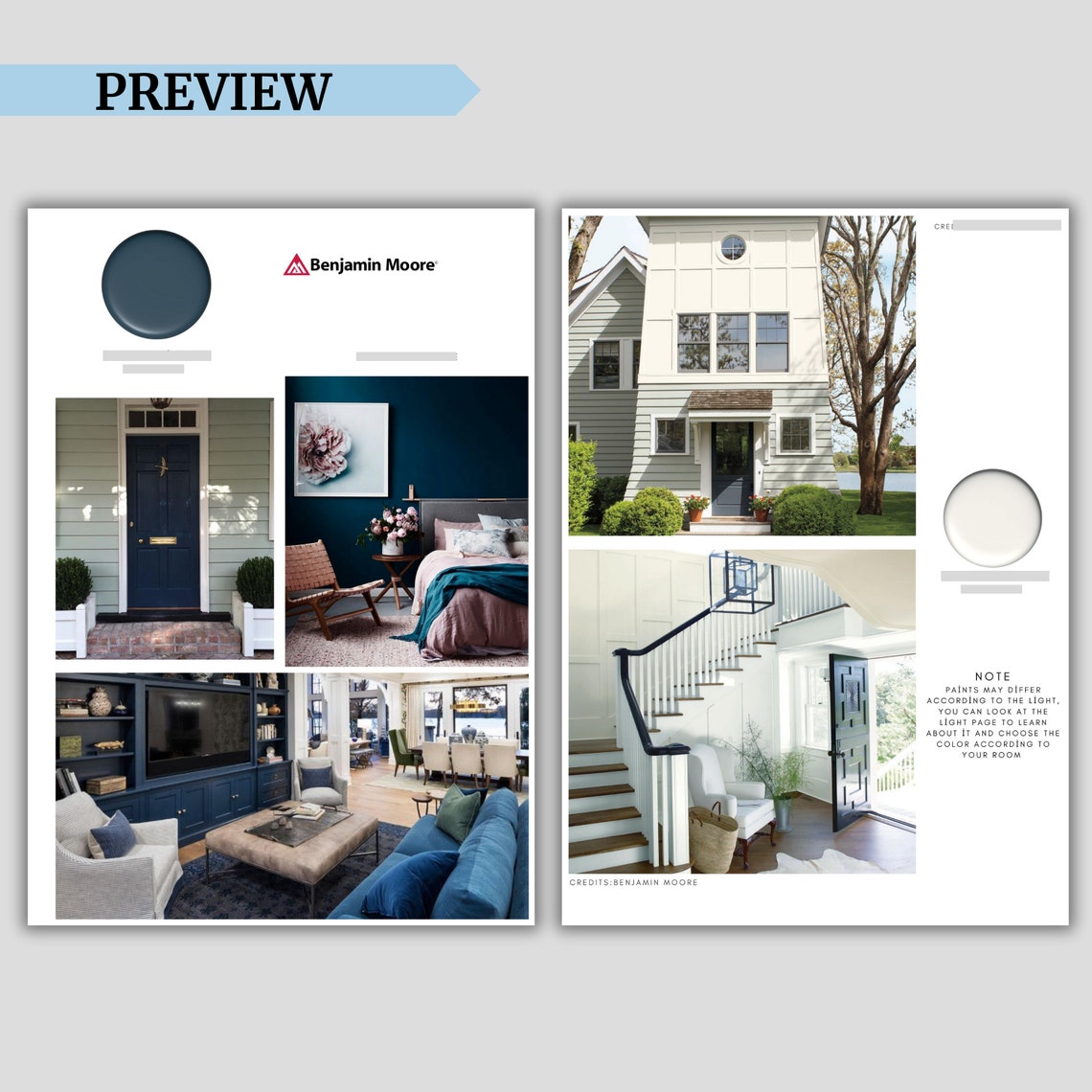 Benjamin Moore Calm Gray Color Palette: Whole House Paint Scheme ...