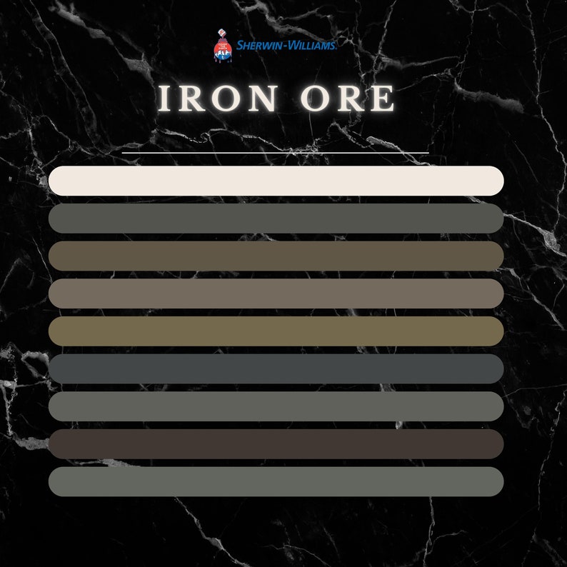 Sherwin Williams Iron Ore Color Palette, Interior Design Color Scheme ...