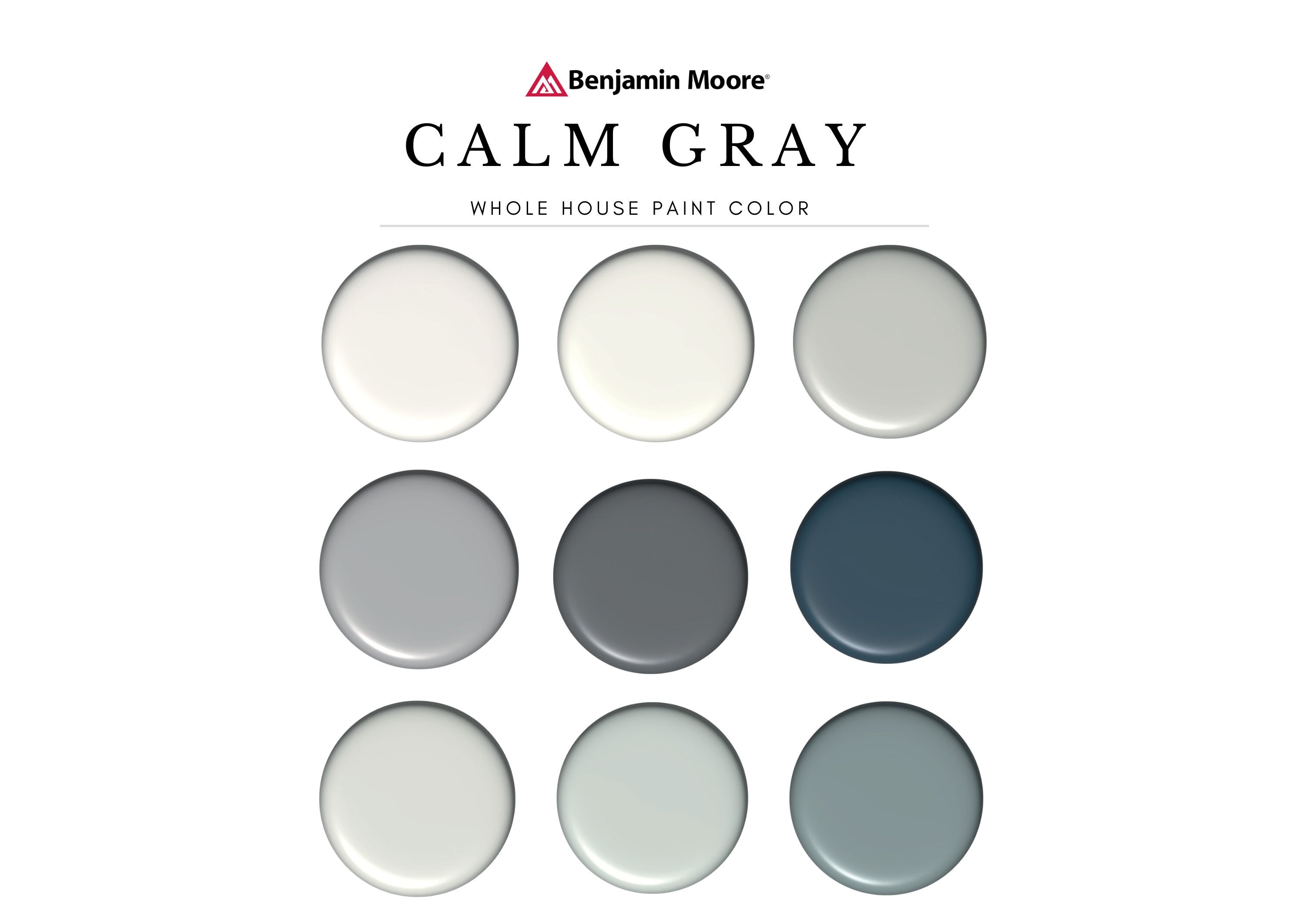 Benjamin Moore Calm Gray, Gray Cabinets, White Exterior Painting, Gray ...