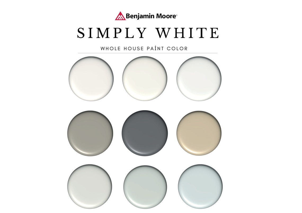 Benjamin Moore Simply White Color Palette: Home Painting Guide (digital ...