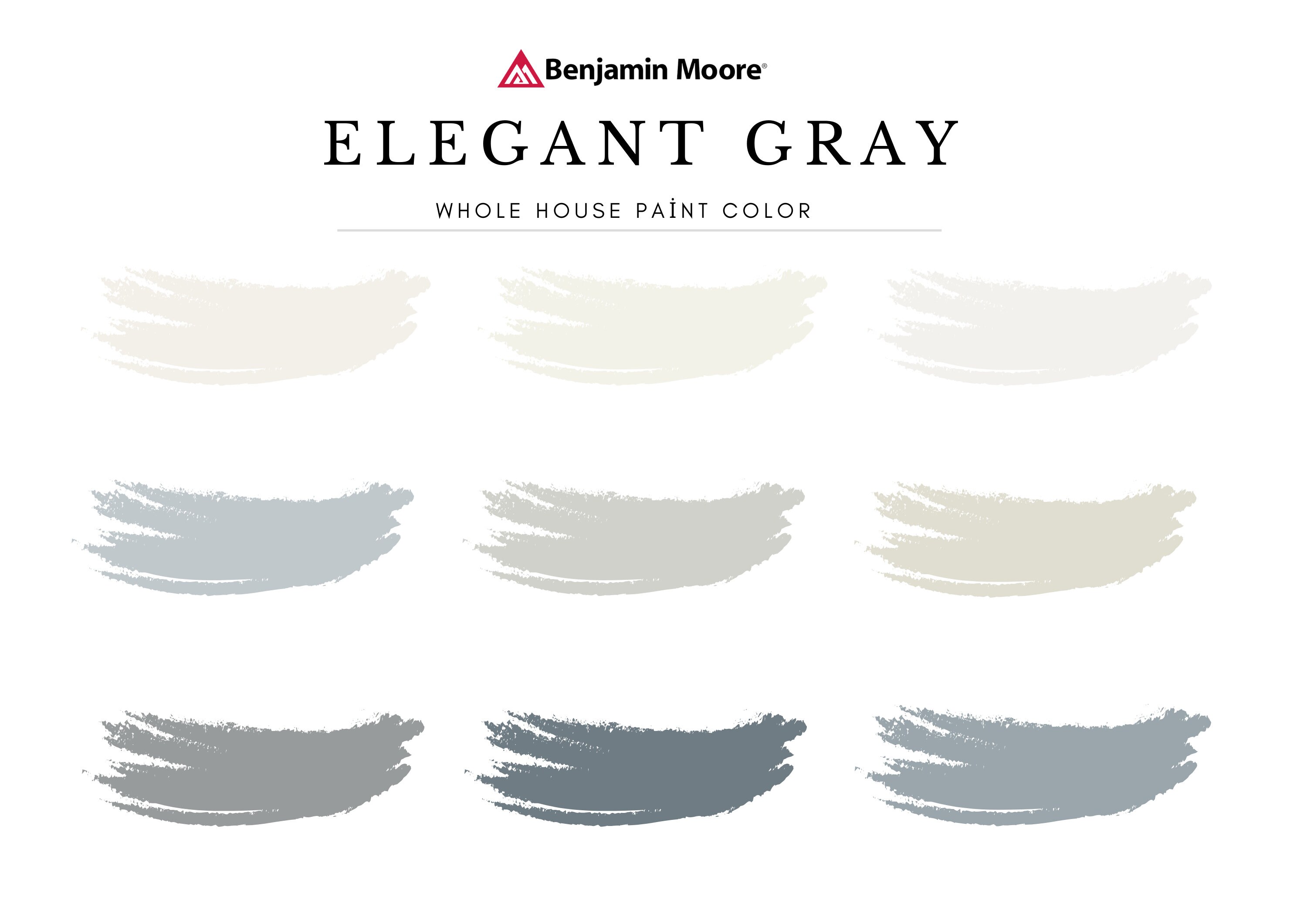 Elegant Gray Benjamin Moore Paint Palette (digital Download) - Etsy