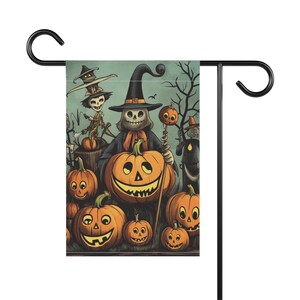 Creepy Vintage Scarecrow Halloween Flag- Outdoor Halloween Decor ...