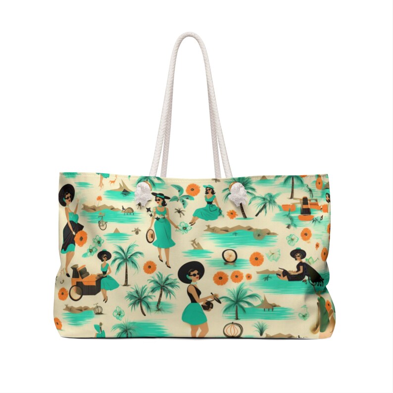 Aqua Retro Weekender Bag: Mid-century Old Hollywood Style Beach & Pool ...