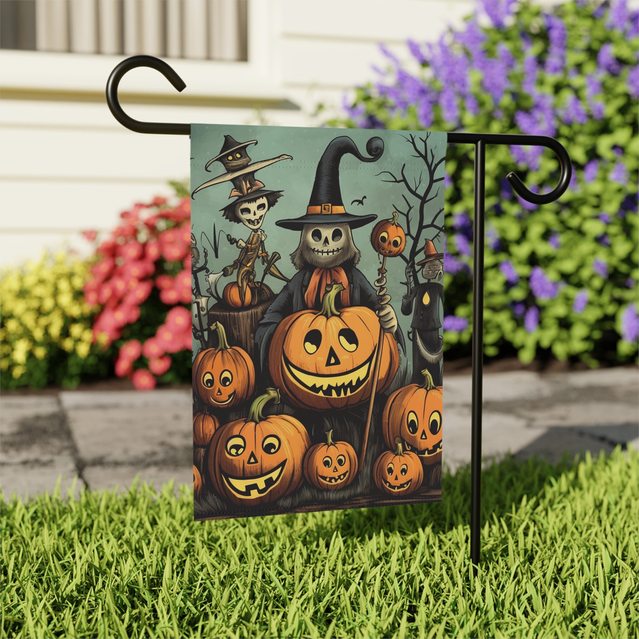 Creepy Vintage Scarecrow Halloween Flag Outdoor Halloween - Etsy