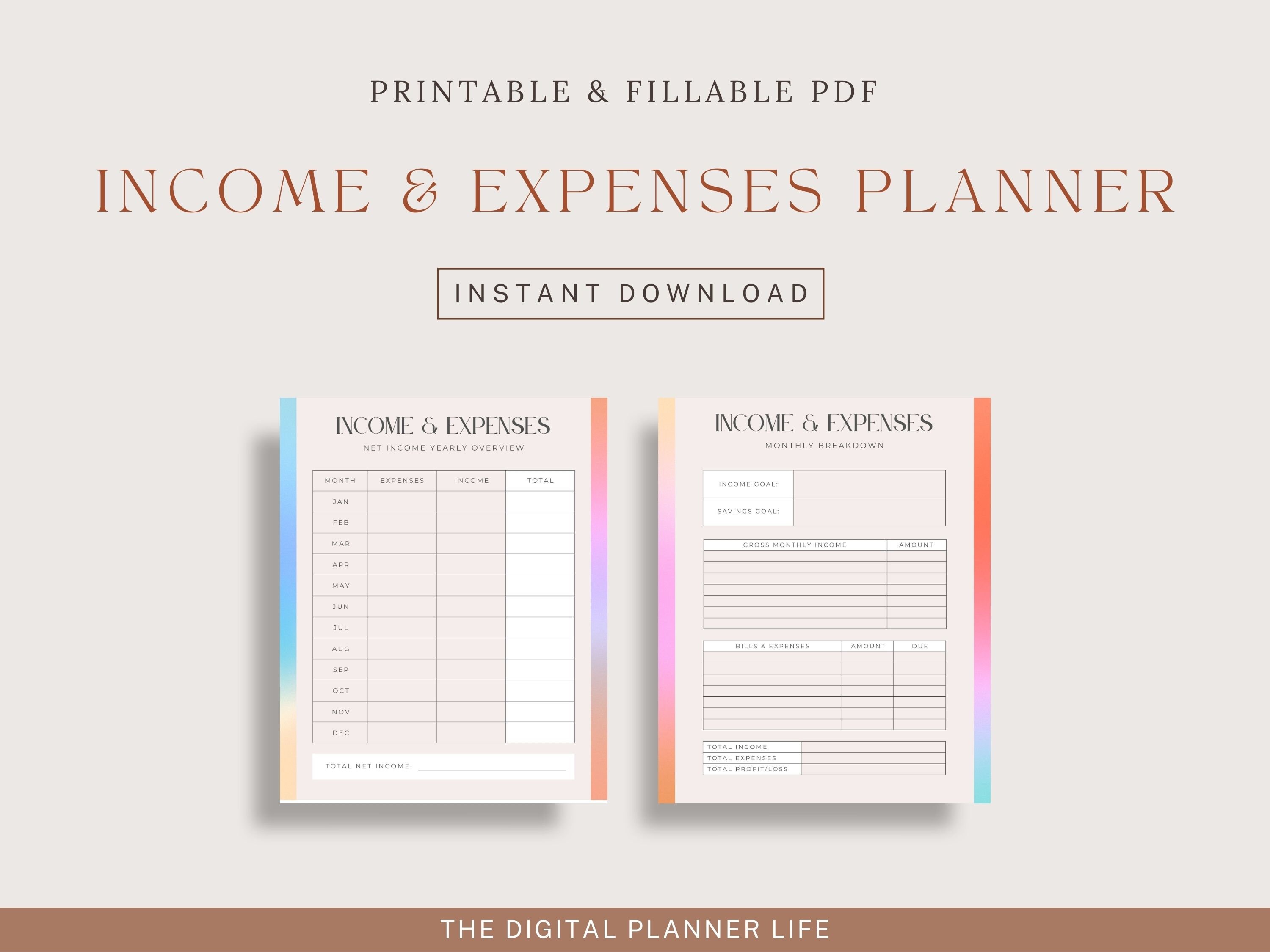 Income and Expense Tracker, Income Tracker, Expense Tracker, Income ...