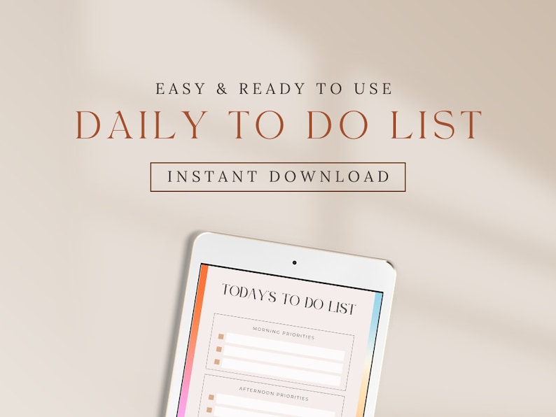 Daily to Do List Printable Instant Download Minimal - Etsy