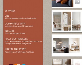 Portfolio Template Minimalist Layout Architecture Magazine Interior Design Template Adobe ...