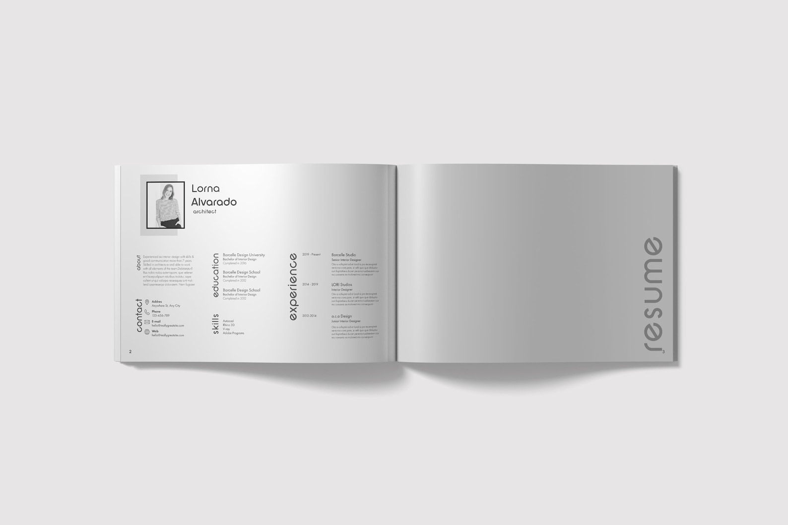 Architecture Portfolio Template - A3 Landscape Interior Design Brochure ...