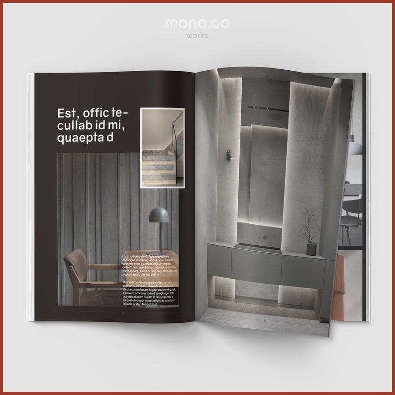 Interior Design Brochure Template Portfolio Student Project Layout - A4 ...