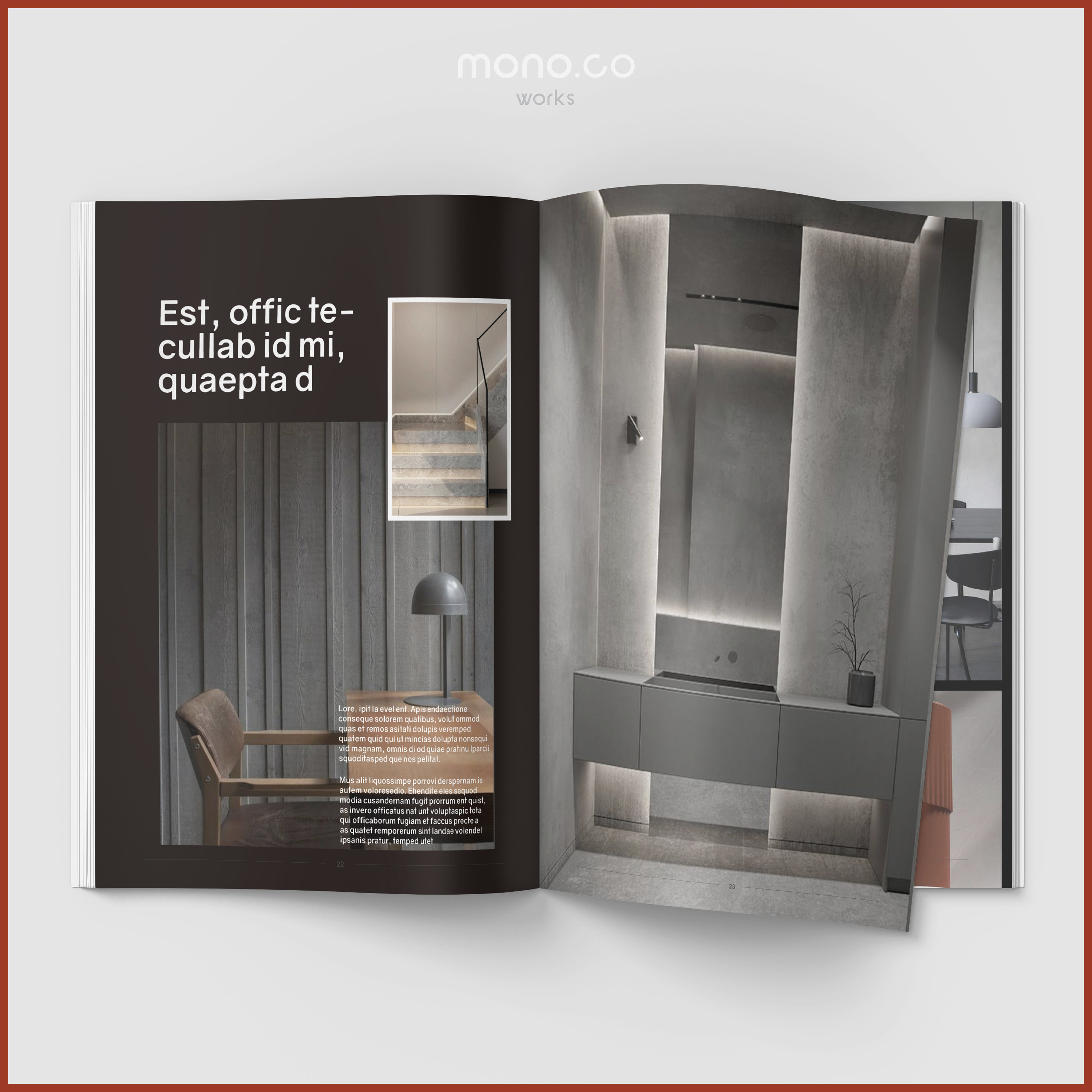 Interior Design Brochure Template Portfolio Student Project Layout - A4 ...