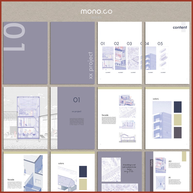 Ugc Template Architecture Portfolio Student Project Layout - A4 Size ...