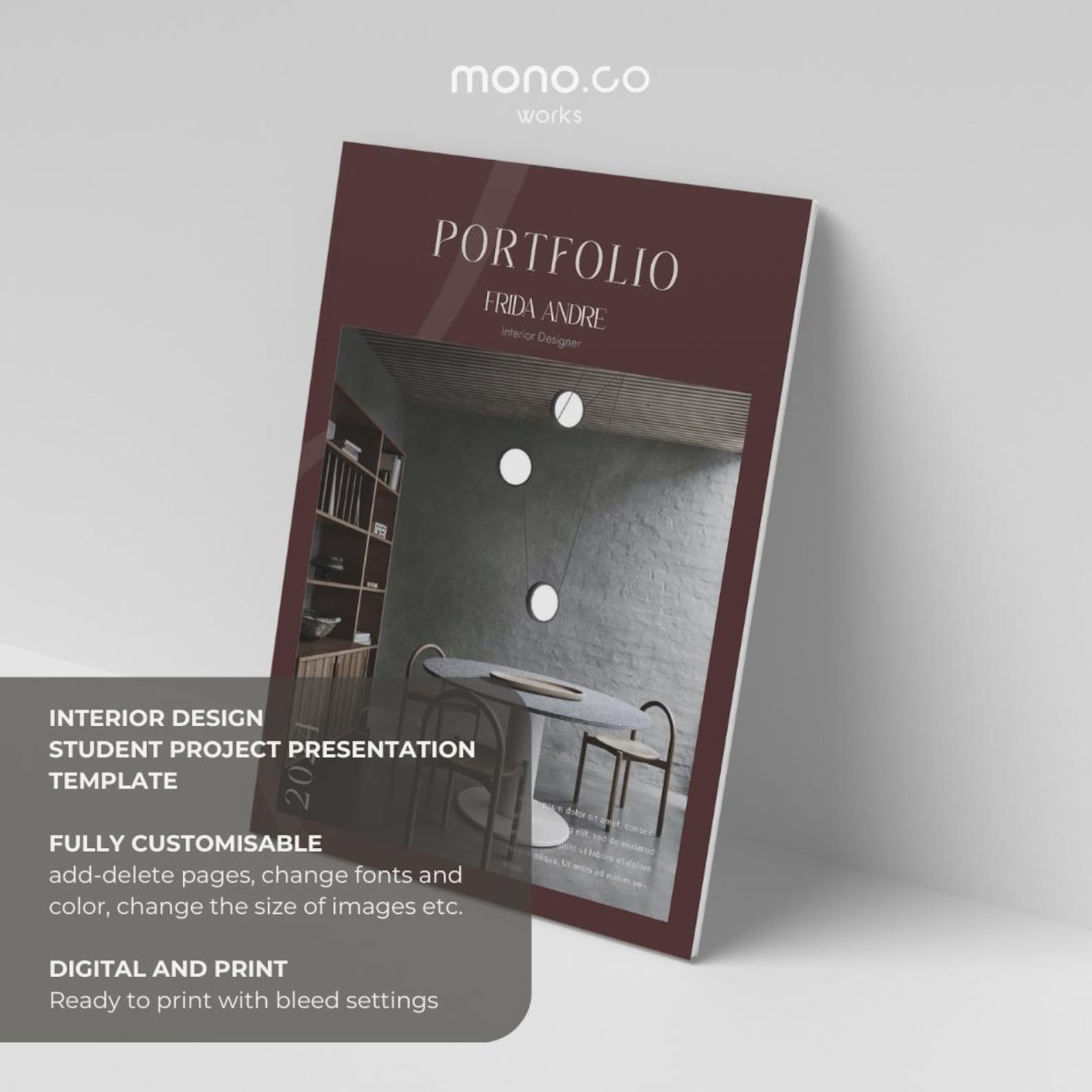 Interior Designer Portfolio Template Design - Made in Adobe Indesign ...